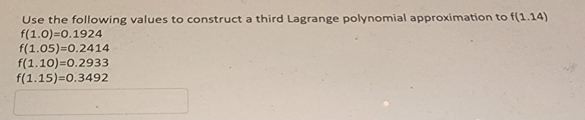 Solved Use the following values to construct a third | Chegg.com