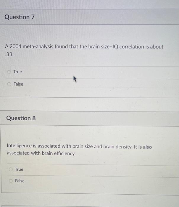 Solved 2 part questions (true or false):question 7: is (T) | Chegg.com