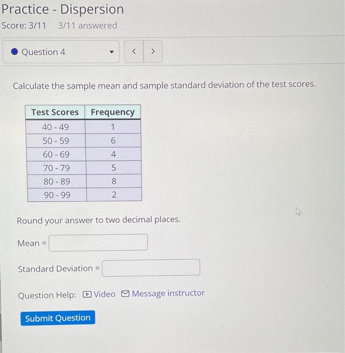 Solved Calculate the sample mean and sample standard | Chegg.com