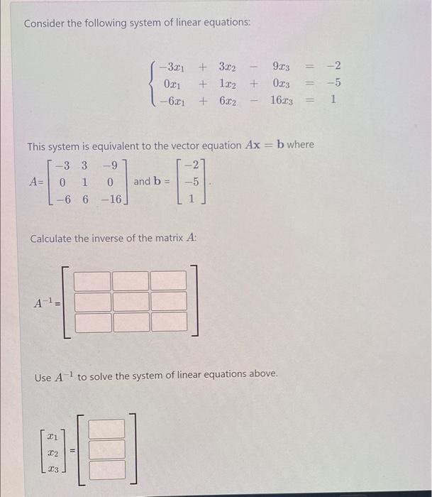 Solved Consider the following system of linear equations: | Chegg.com