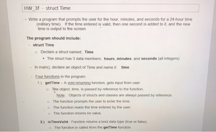 Solved Hw3f Struct Time Write A Program That Prompts 6071