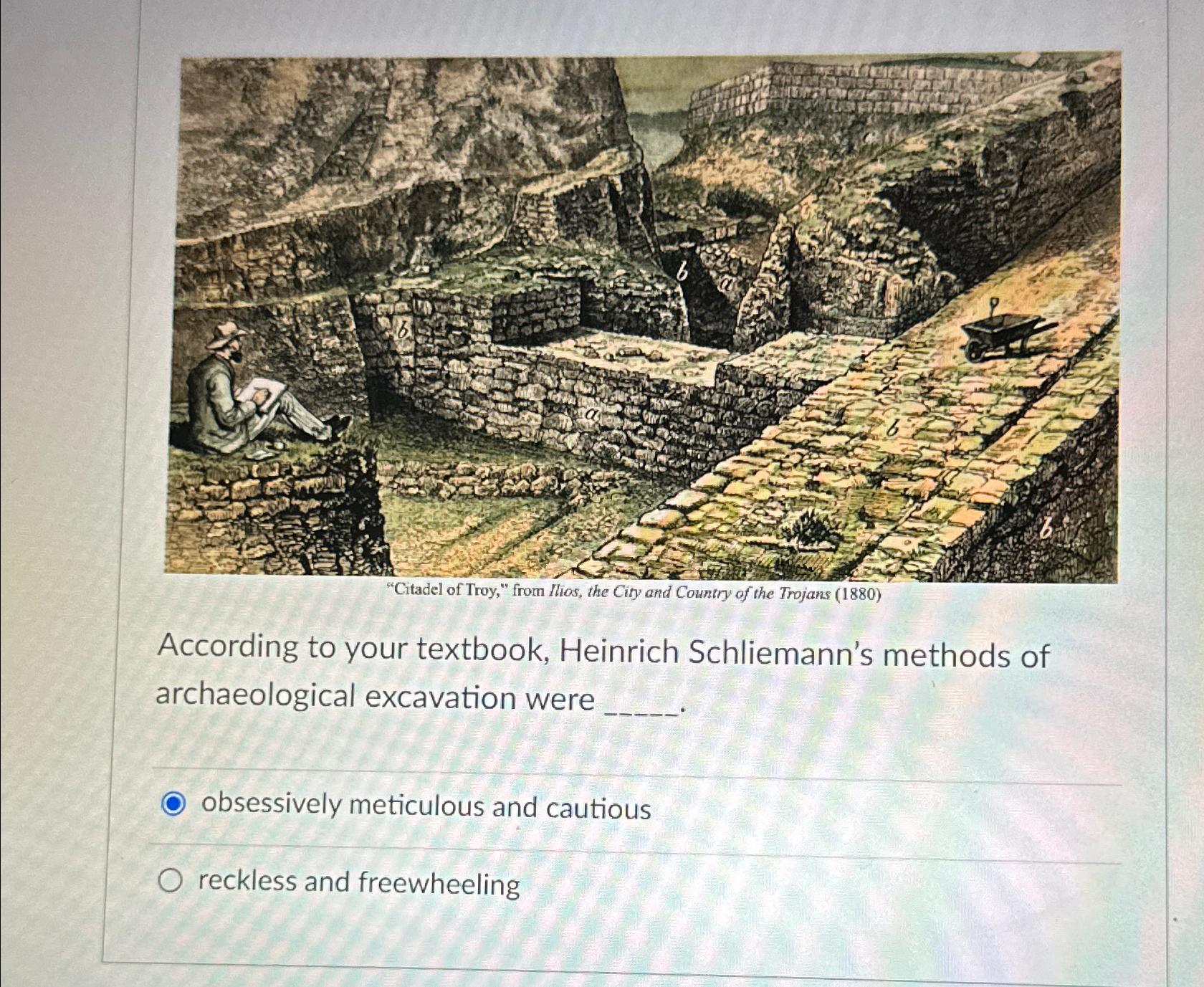 Solved According to your textbook, Heinrich Schliemann's | Chegg.com