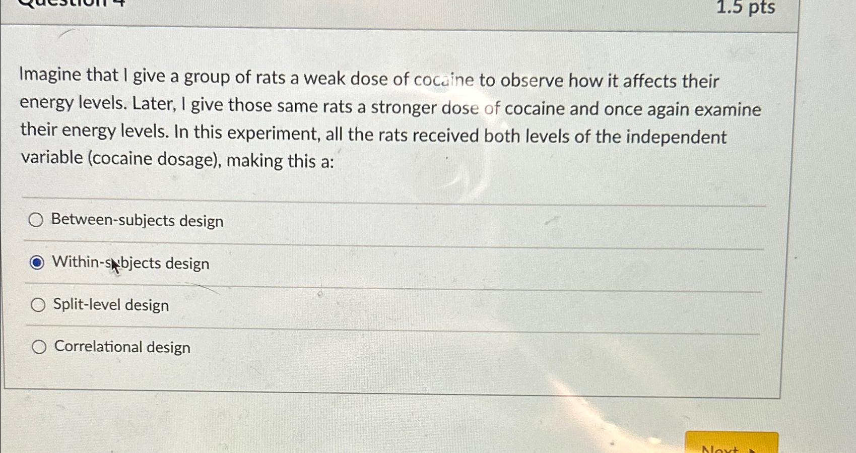 Solved Imagine that I give a group of rats a weak dose of | Chegg.com