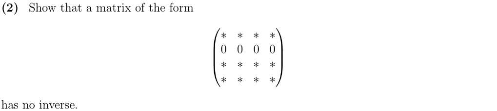 Solved (2) ﻿Show that a matrix of the | Chegg.com