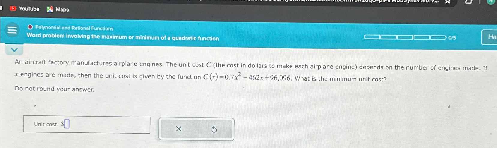Solved YouTubeMapsPolynomial and Rational FunctionsWord | Chegg.com