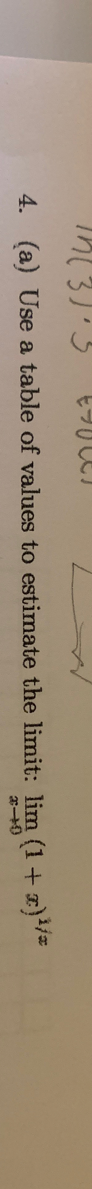 Solved (a) ﻿Use a table of values to estimate the limit: | Chegg.com