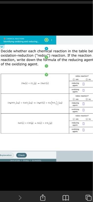Solved O CHEMICAL REACTICE Identifying oxidizing and | Chegg.com