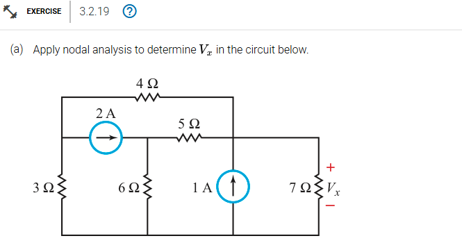 Solved EXERCISE3.2.19(?)(a) ﻿Apply nodal analysis to | Chegg.com