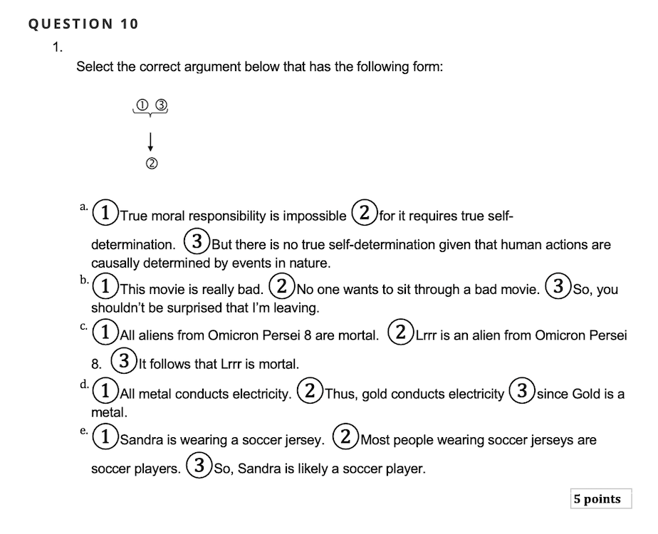 QUESTION 10Select the correct argument below that has | Chegg.com