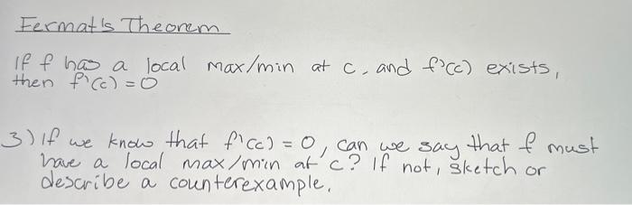 Solved 2) This theorem uses "maximum" and "minimum" instead | Chegg.com