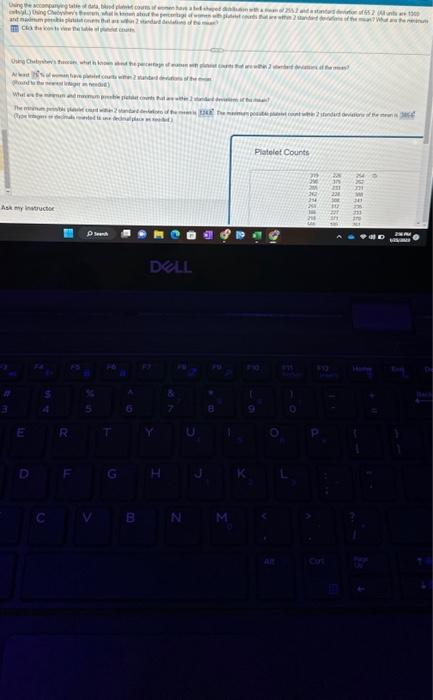 Solved Platelet Counts Platelet Counts | Chegg.com