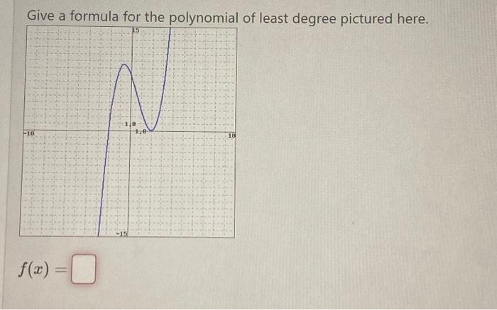 Solved Give a formula for the polynomial of least degree | Chegg.com