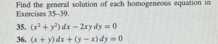 Solved Find the general solution of each homogeneous | Chegg.com