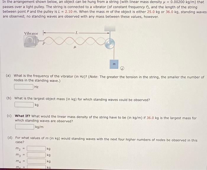 Solved In the arrangement shown below, an object can be hung | Chegg.com