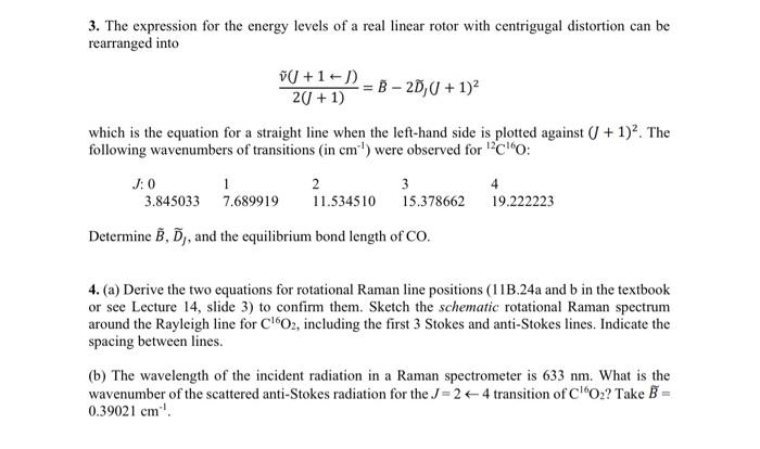 3. The expression for the energy levels of a real | Chegg.com