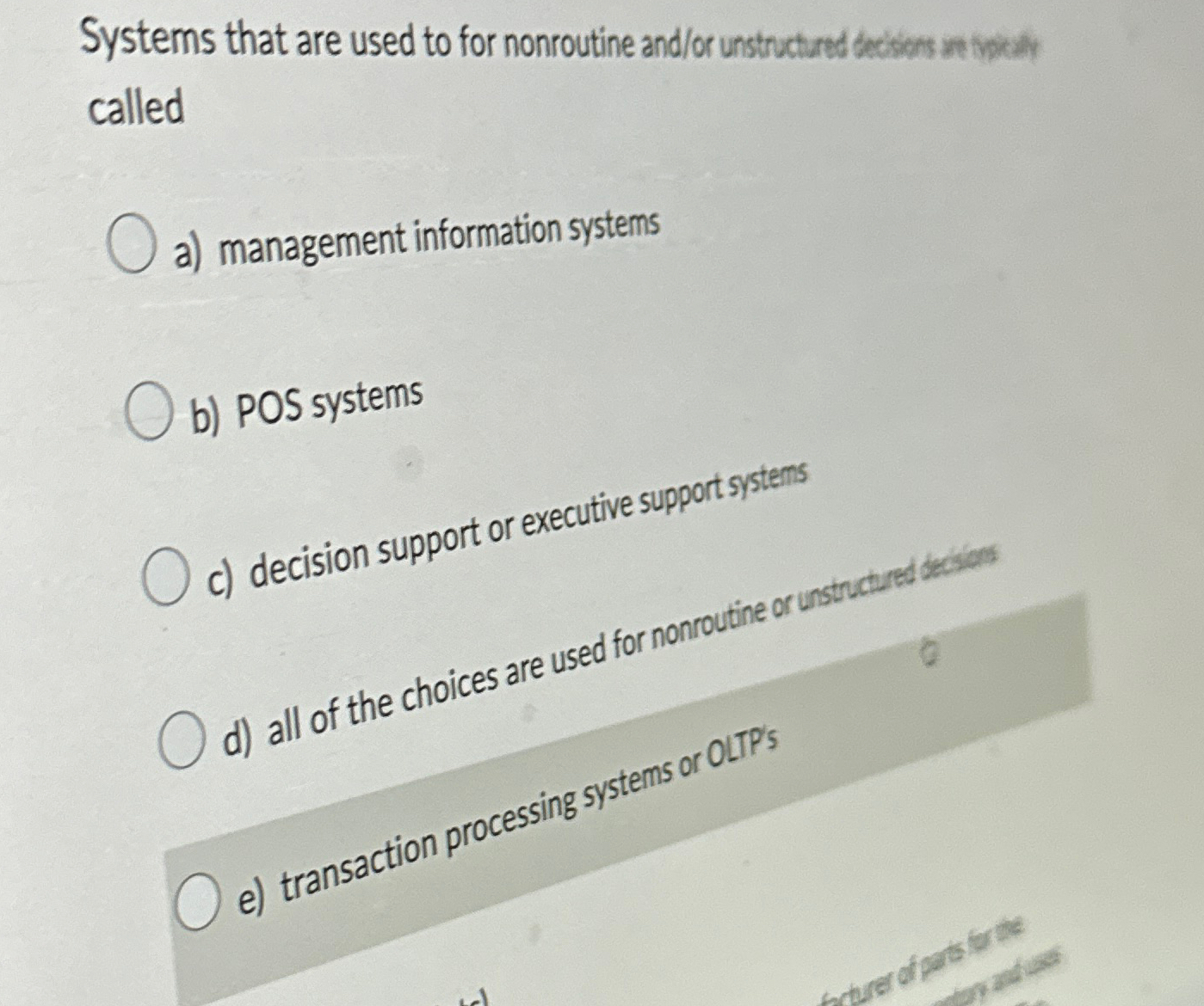 Solved Systems that are used to for nonroutine and/or | Chegg.com