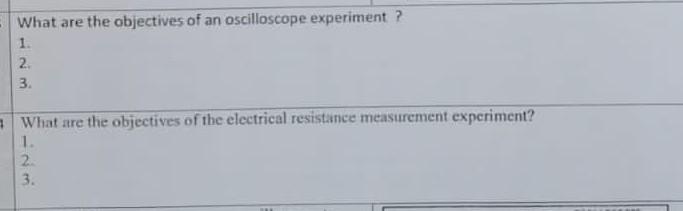 Solved What are the objectives of an oscilloscope experiment | Chegg.com