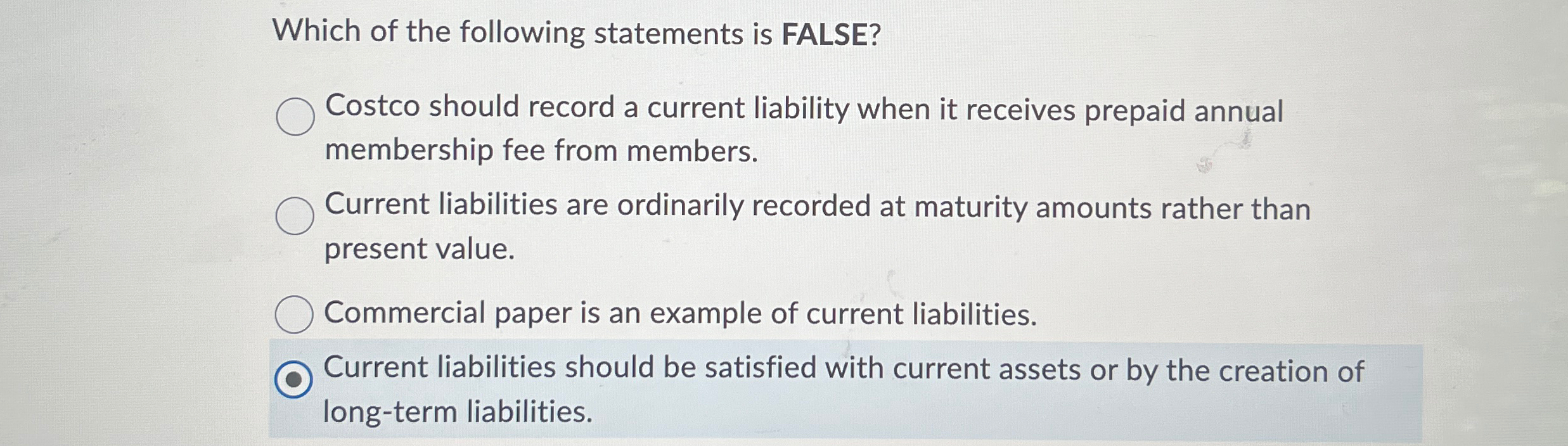 Solved Which of the following statements is FALSE?Costco | Chegg.com