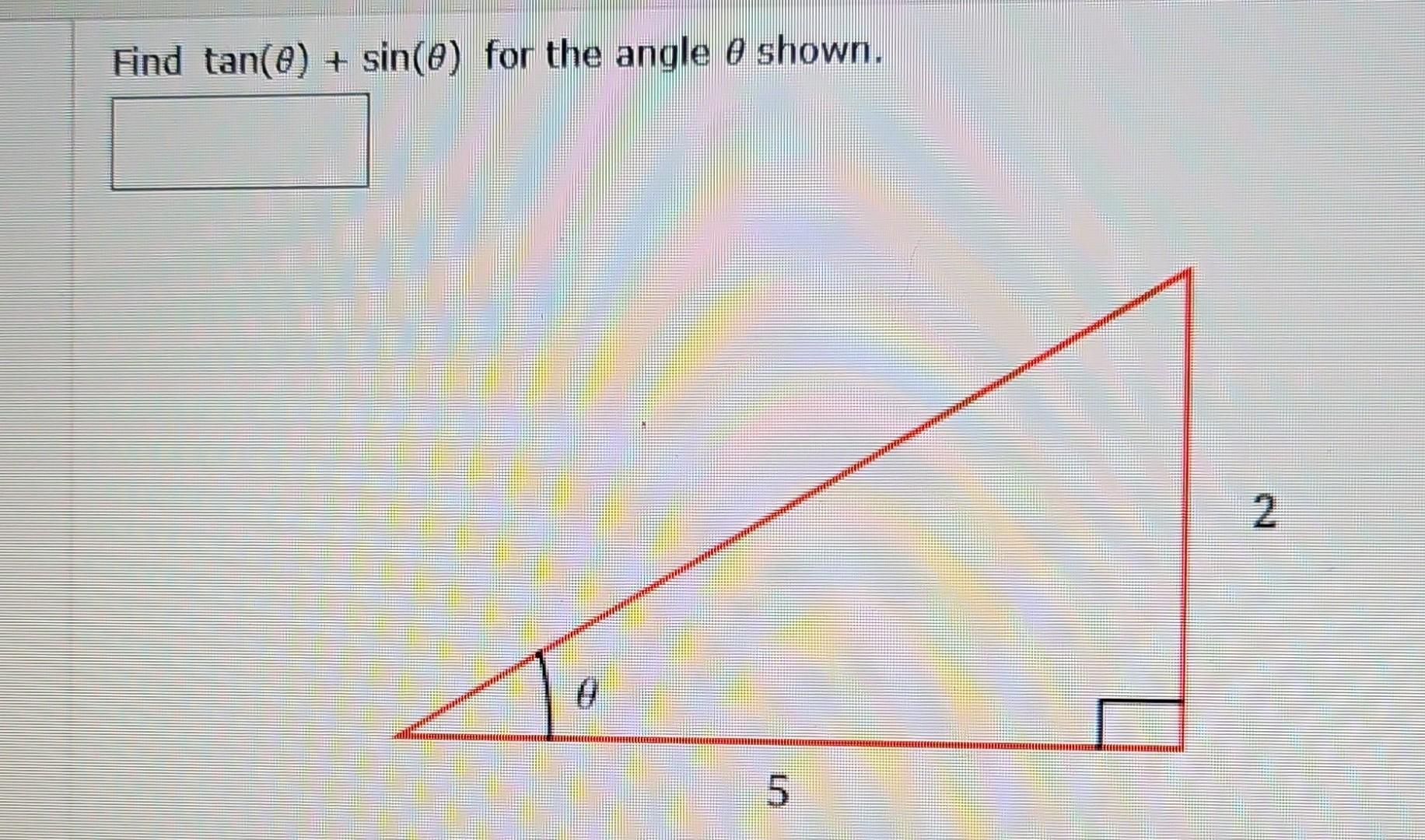 Solved Find tan(θ)+sin(θ) for the angle θ shown. | Chegg.com