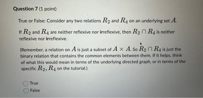 Solved d) R2 is reflexive, symmetric and transitive because | Chegg.com