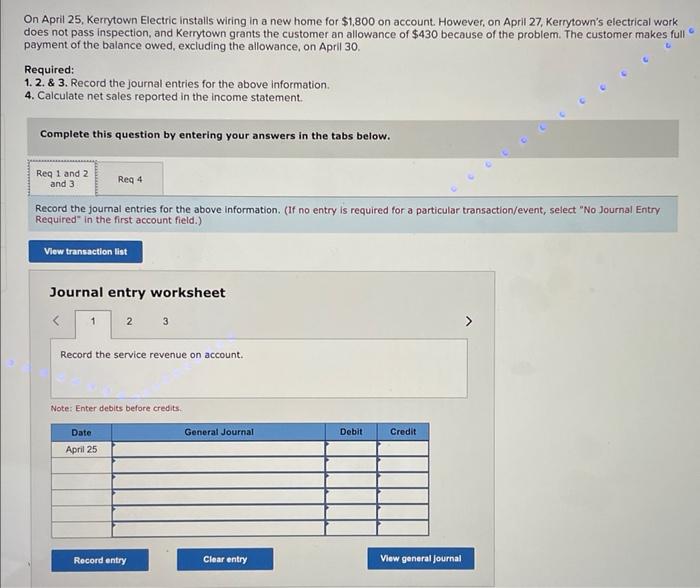 Solved On April 25, Kerrytown Electric installs wiring in a | Chegg.com