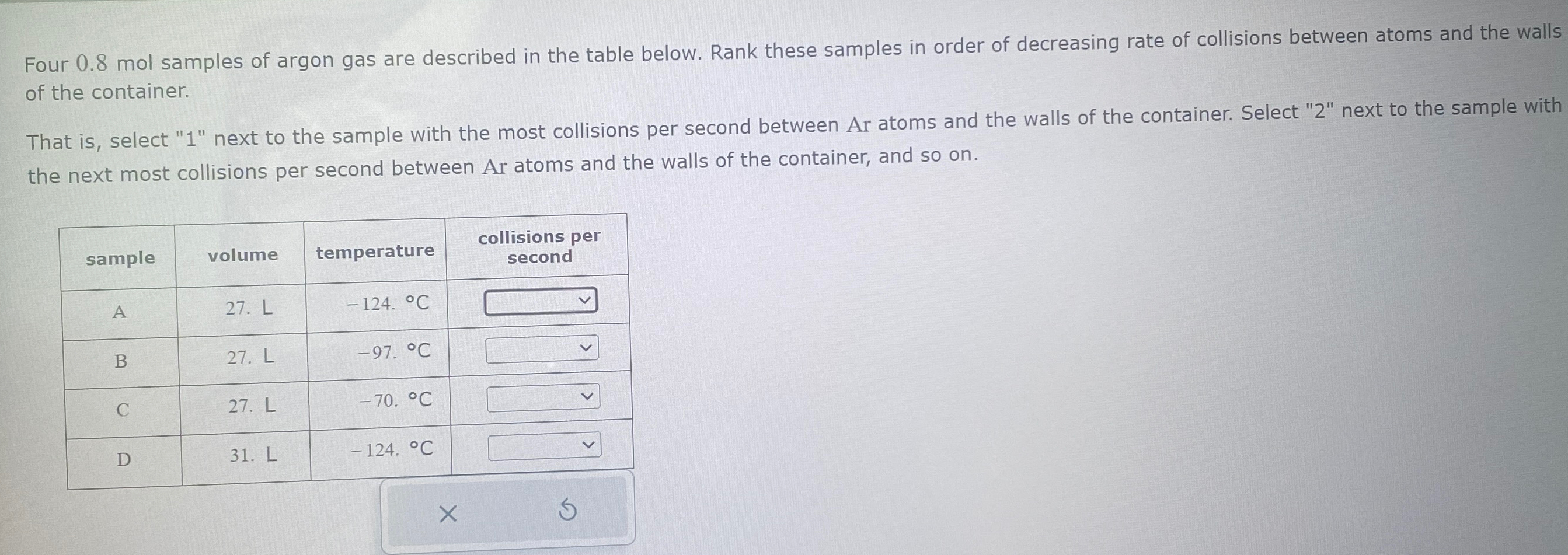 Solved Four 0.8mol samples of argon gas are described in the | Chegg.com