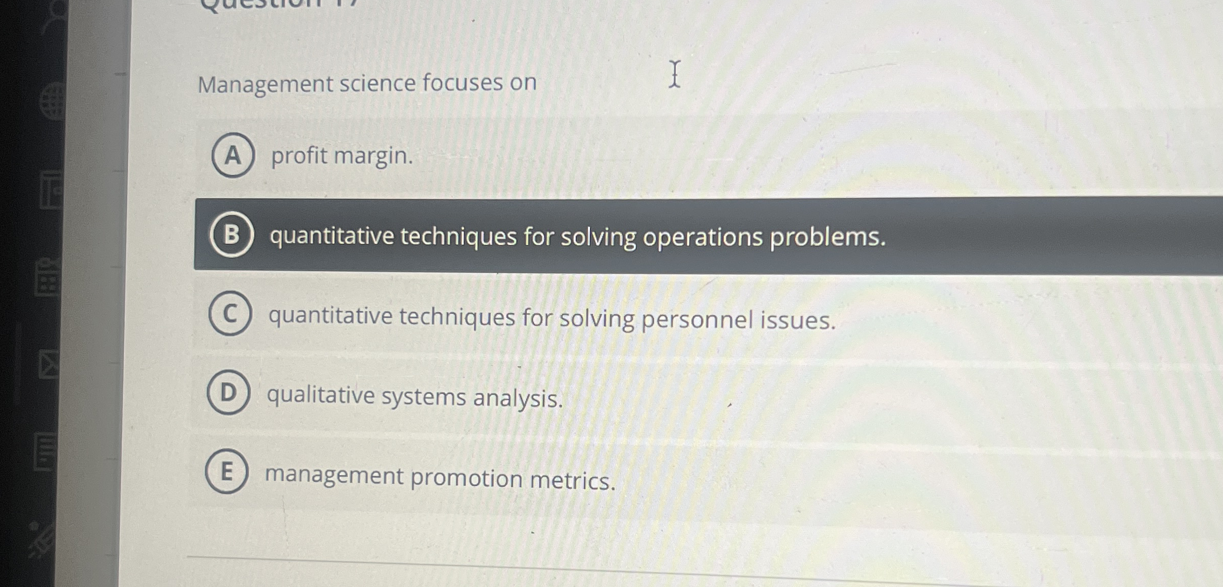 Solved Management science focuses onprofit | Chegg.com