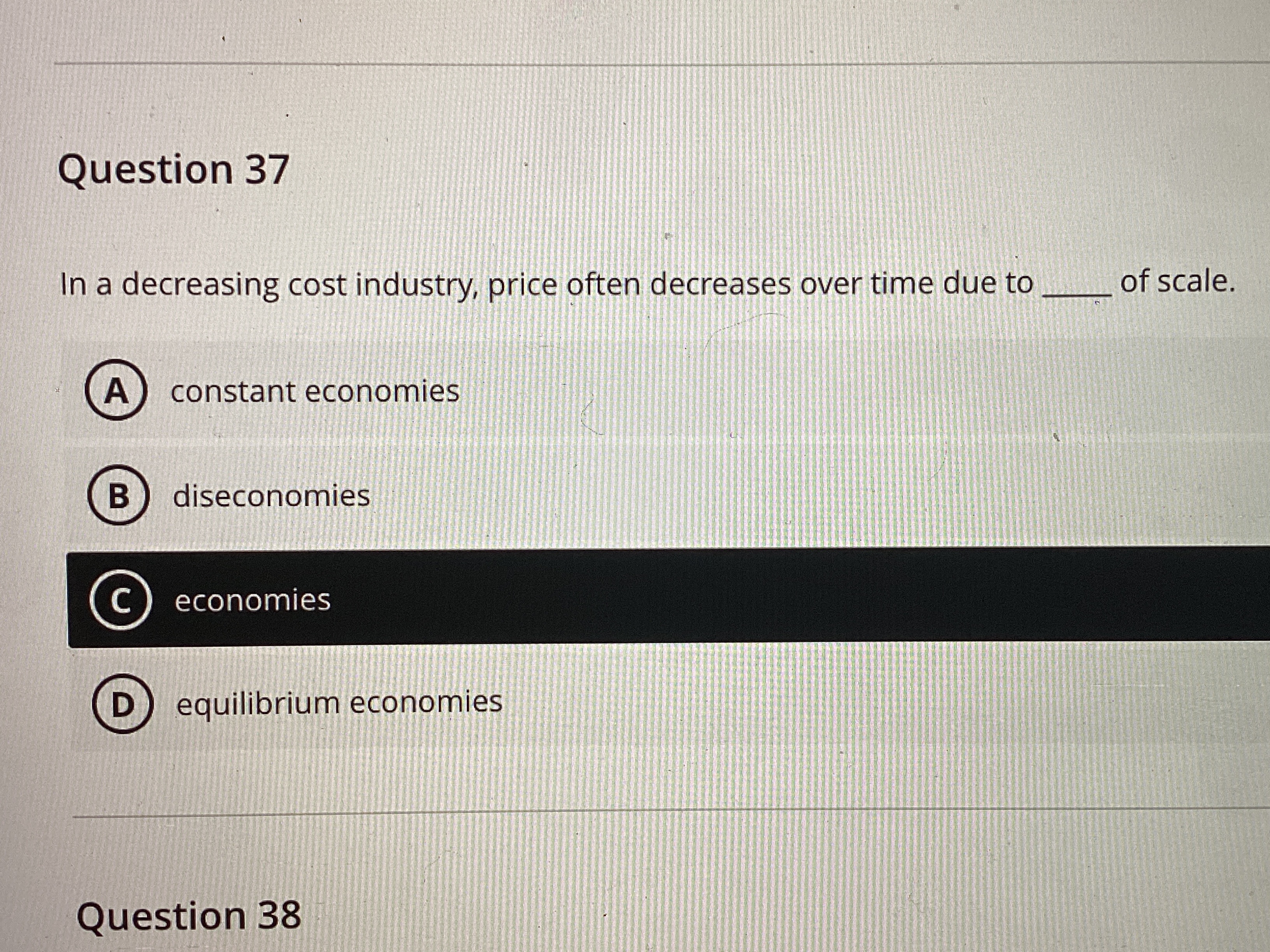 Solved IN A DECREASING COST INDUSTRY, PRICE OFTEN DECREASES | Chegg.com