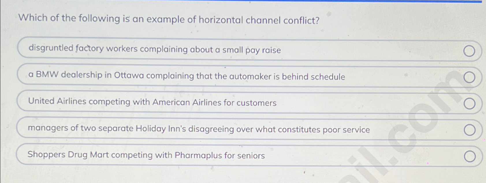 Solved Which of the following is an example of horizontal | Chegg.com