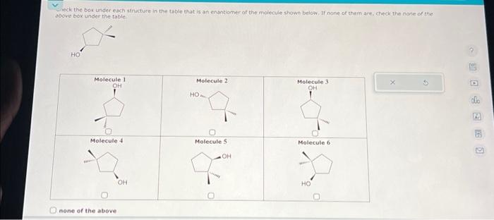 Solved Check the box under each structure in the table that | Chegg.com