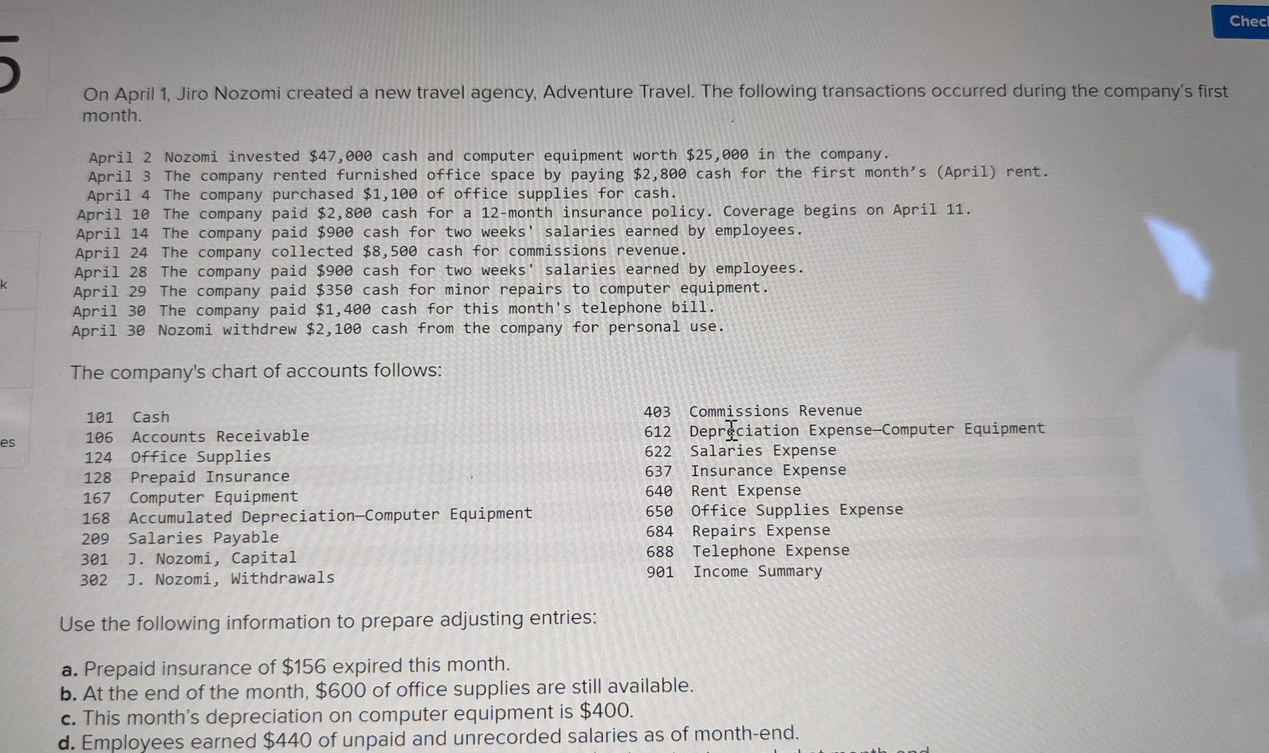 Solved e. mpany earhed $1,750 of commissions revenue that is | Chegg.com