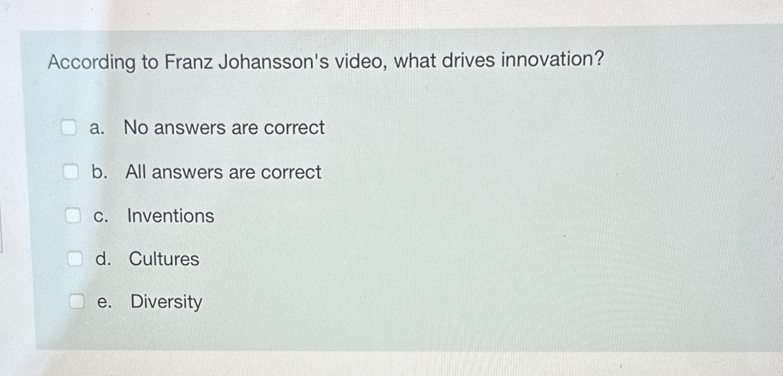 Solved According to Franz Johansson's video, what drives | Chegg.com