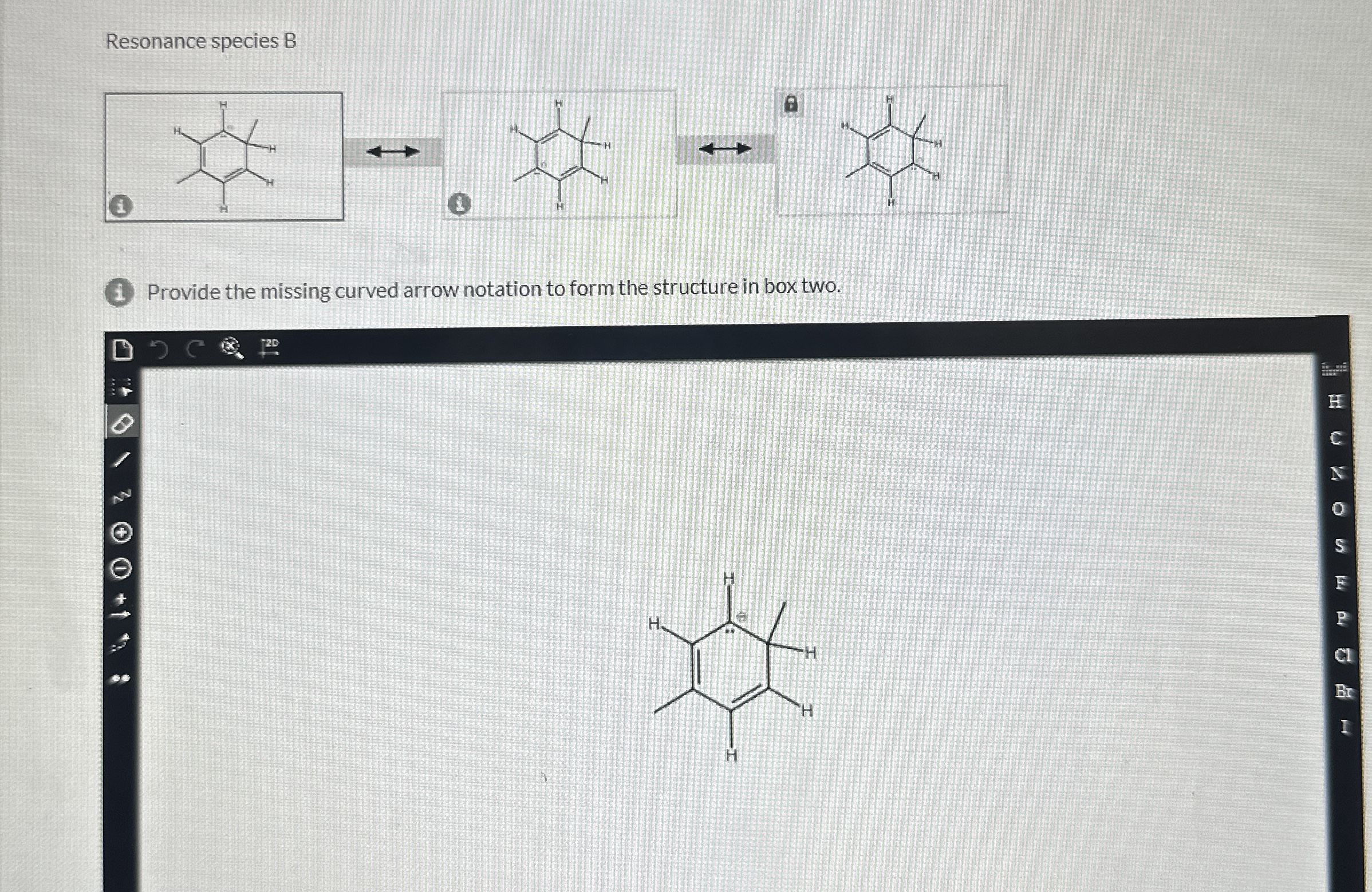 Solved Resonance species B(3) ﻿Provide the missing curved | Chegg.com