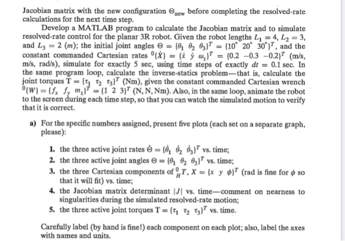 Solved This exercise focuses on the Jacobian matrix and | Chegg.com