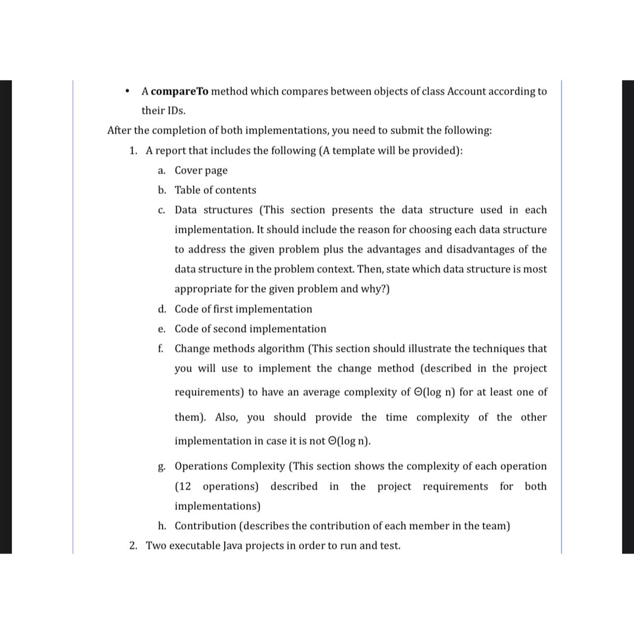 Programming Project(Due Sunday 7th ﻿of January | Chegg.com