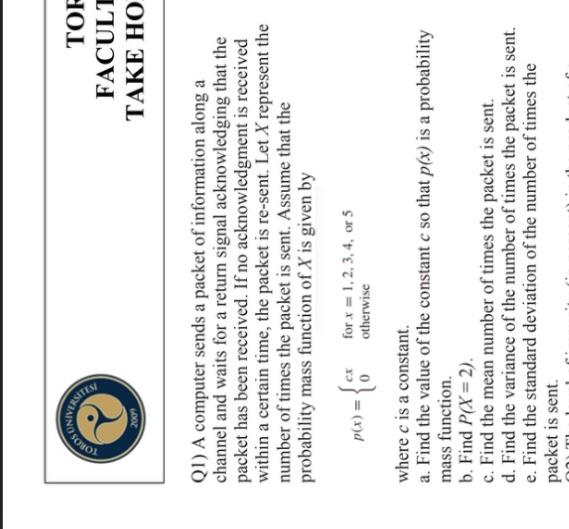 Solved Q1) ﻿A computer sends a packet of information along a | Chegg.com