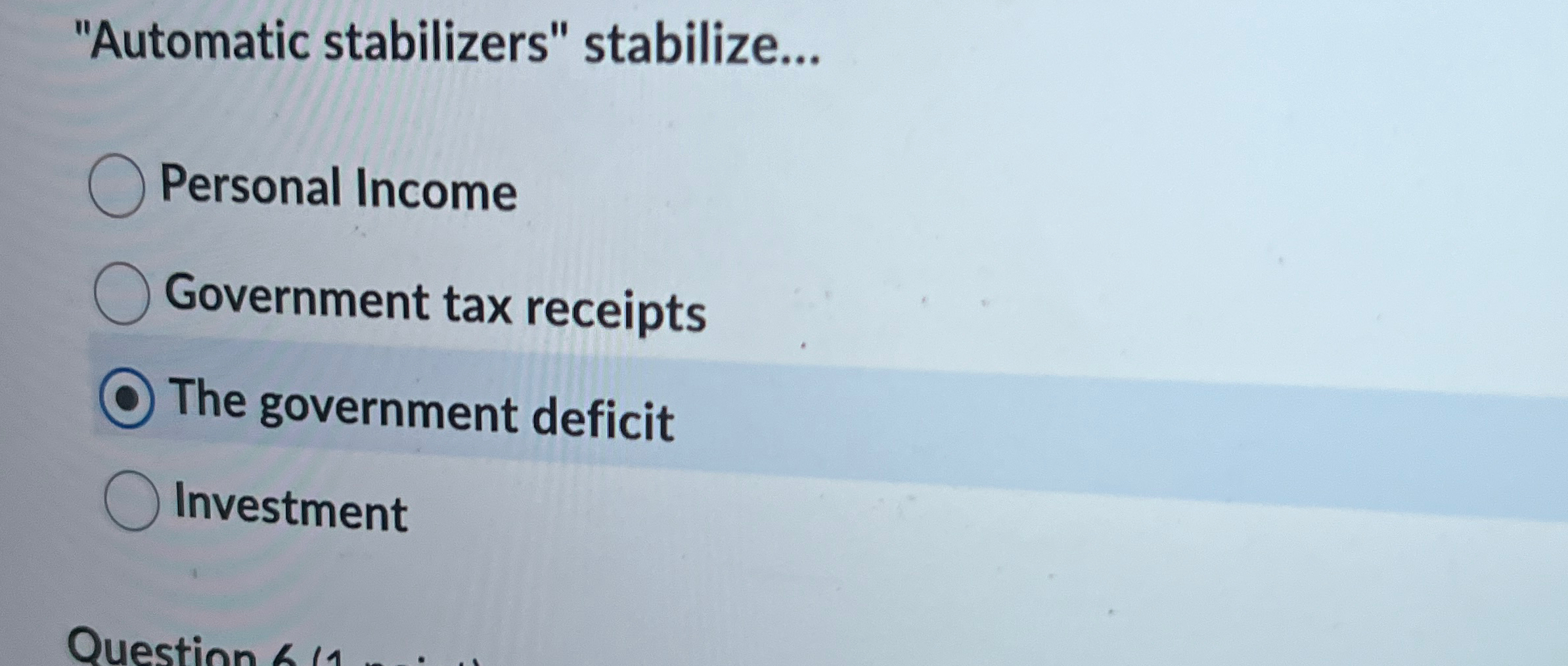 Solved "Automatic stabilizers" stabilize...Personal | Chegg.com