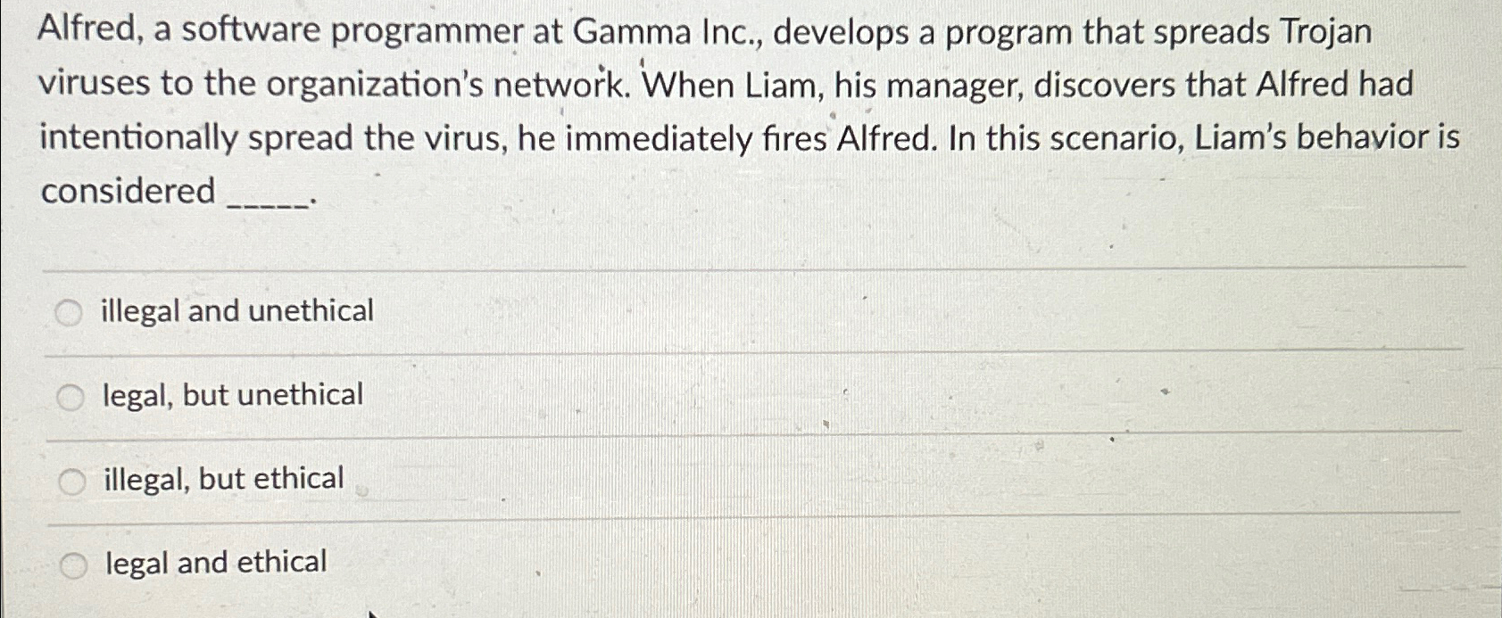 Solved Alfred, a software programmer at Gamma Inc., develops | Chegg.com