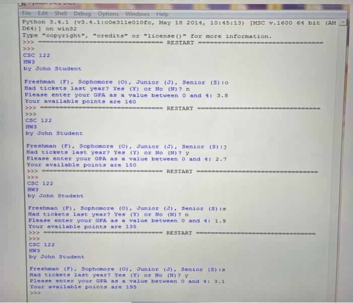 Solved File Edit Shell Debug Options Windows Help Python | Chegg.com