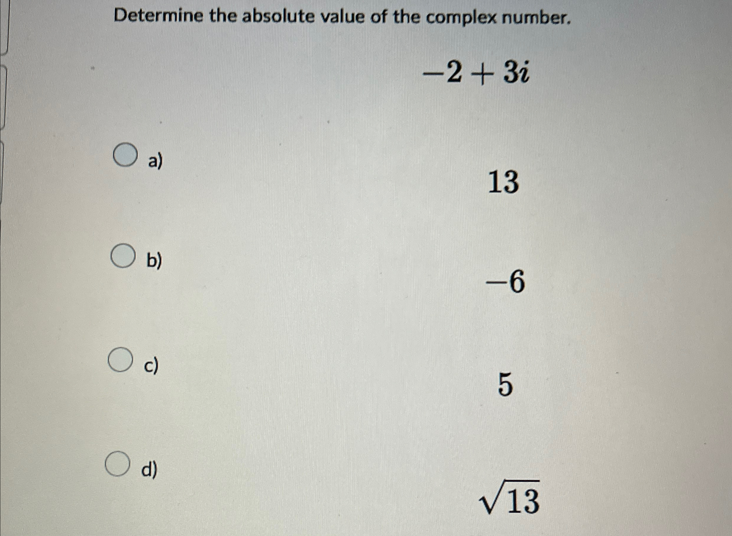 Solved Determine The Absolute Value Of The Complex 4939
