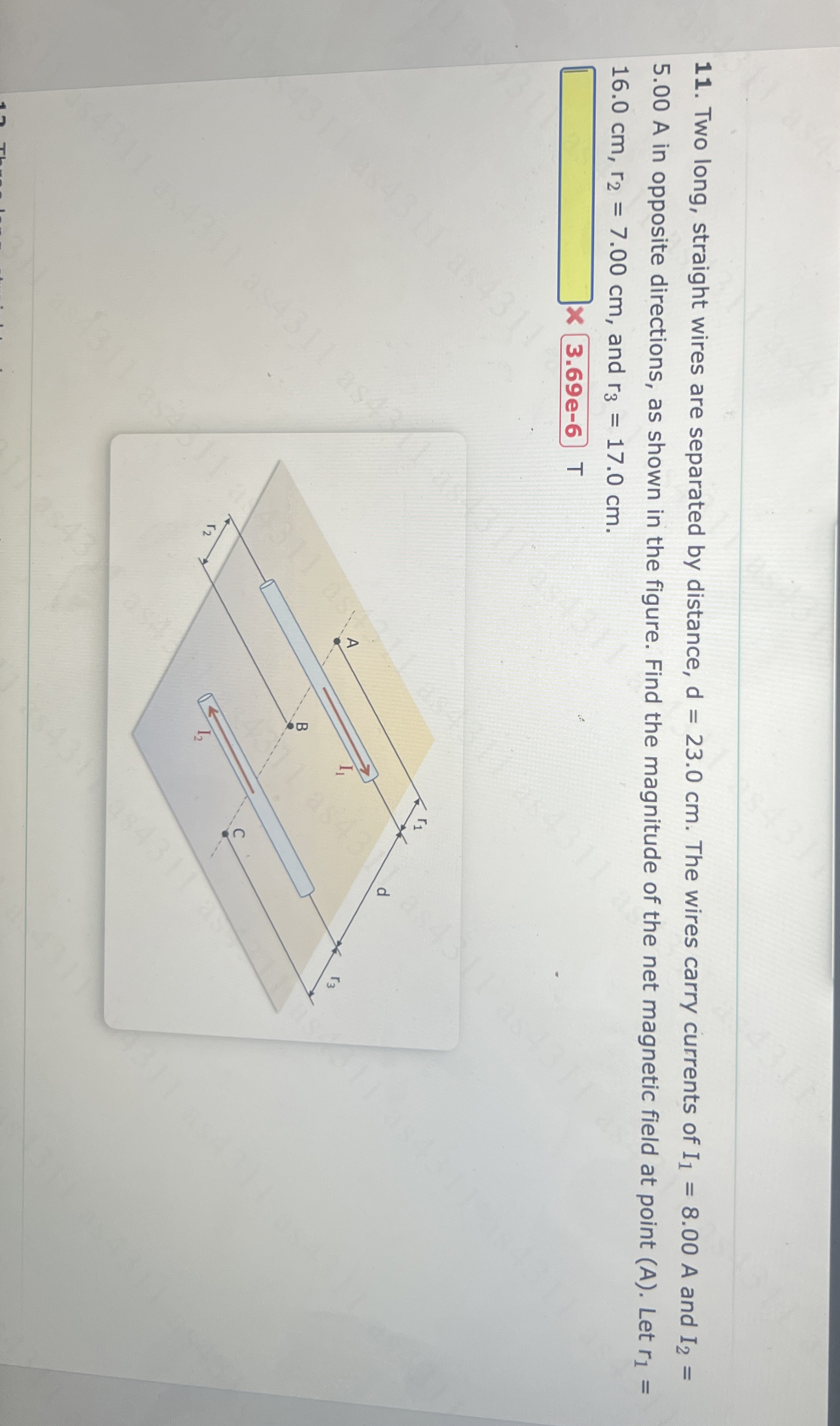 Solved Two long, straight wires are separated by distance, | Chegg.com