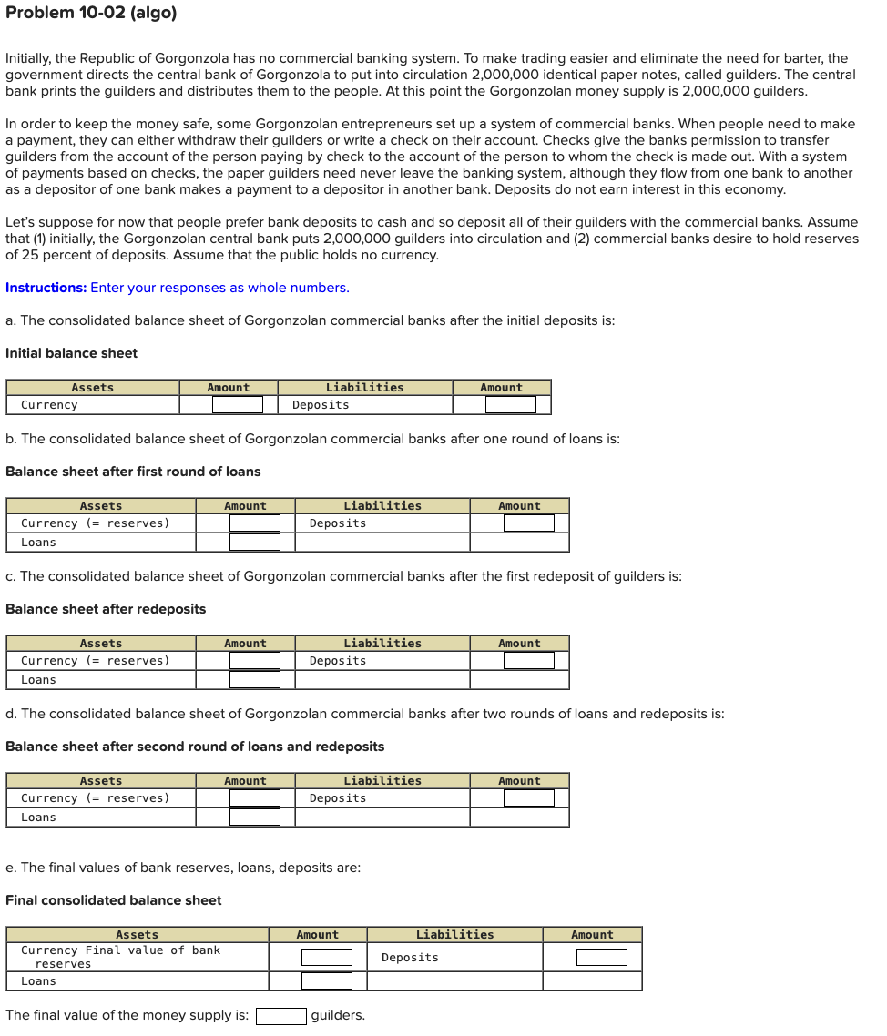 Solved Problem 10-02 (algo)Initially, the Republic of | Chegg.com