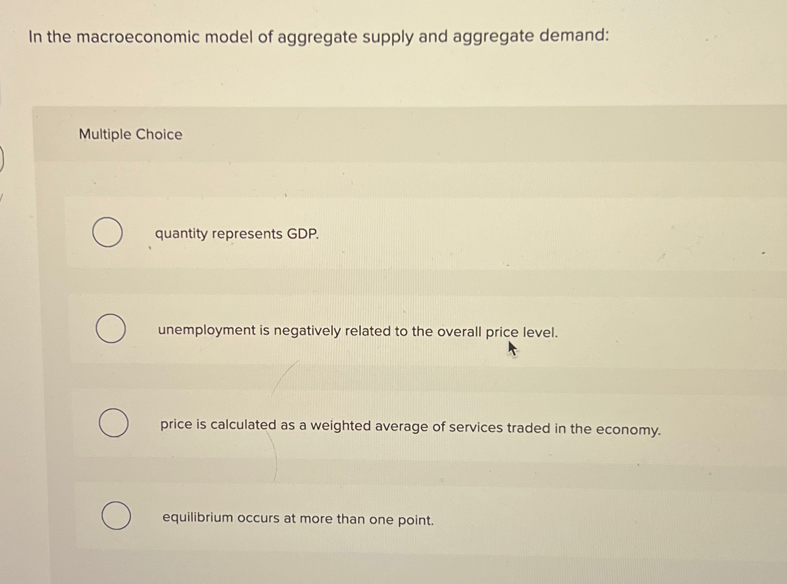 Solved In the macroeconomic model of aggregate supply and | Chegg.com