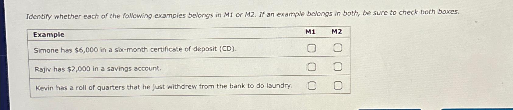 Solved Identify whether each of the following examples | Chegg.com