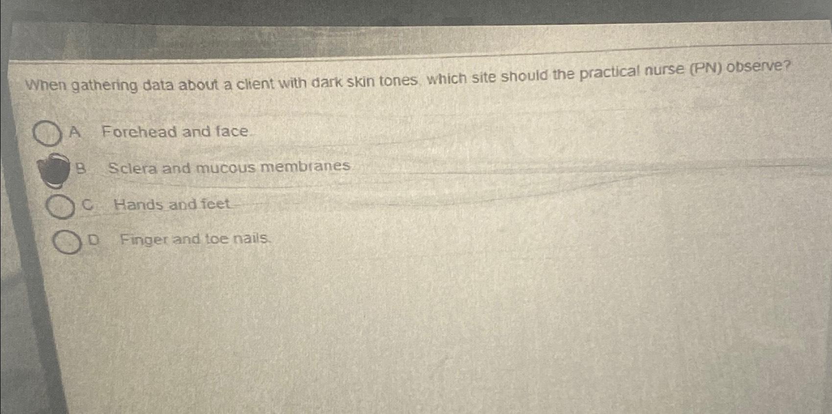 Solved When gathering data about a client with dark skin | Chegg.com