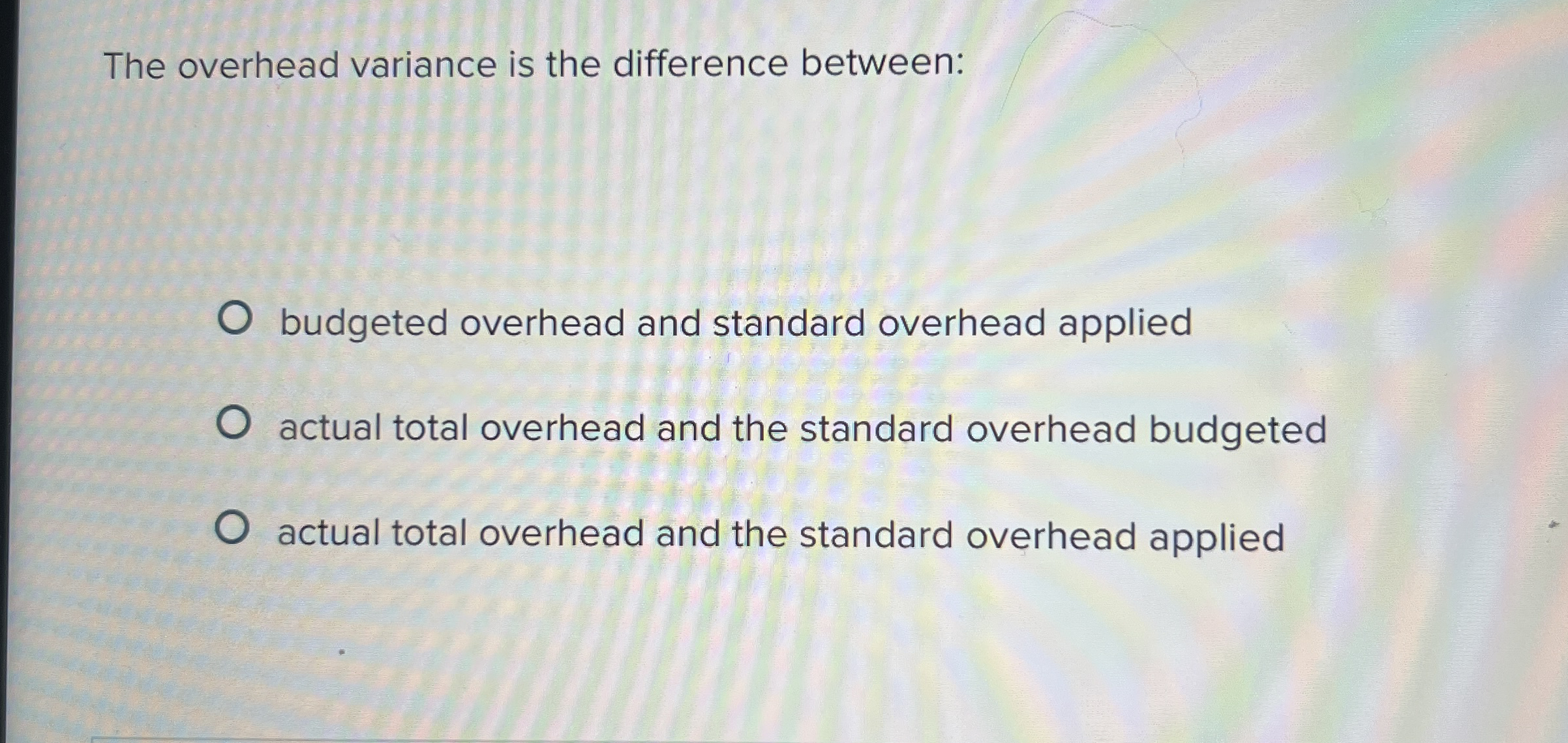 Solved The overhead variance is the difference | Chegg.com