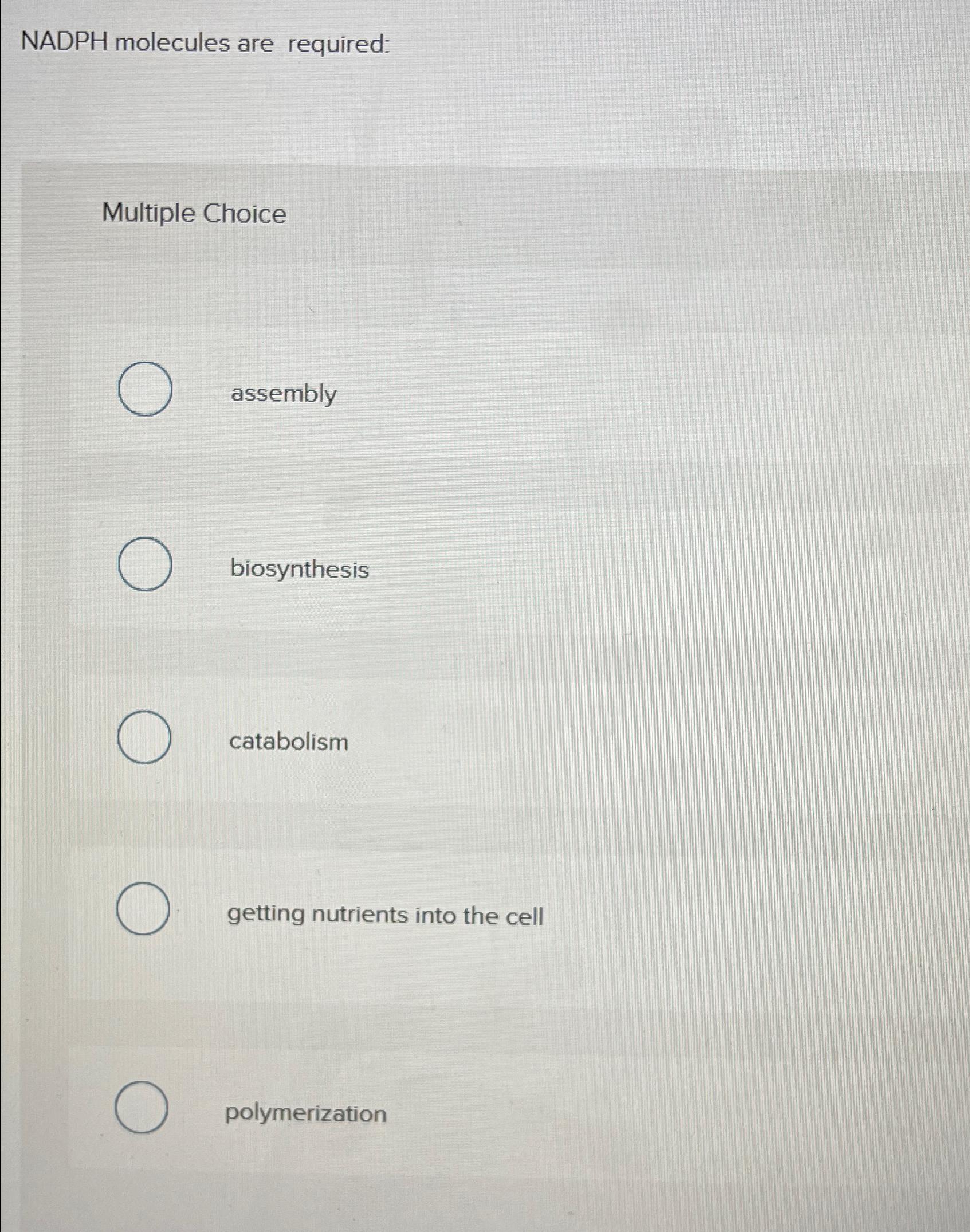 Solved NADPH molecules are required:Multiple | Chegg.com