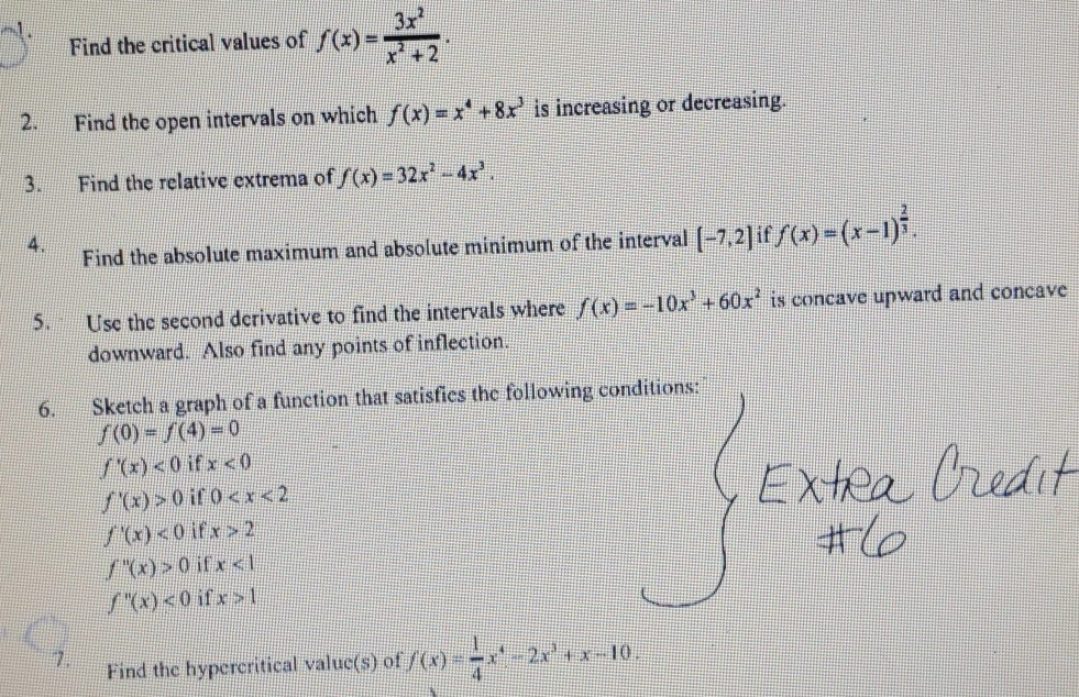 Solved Find the critical values of y(x) = Find the open | Chegg.com