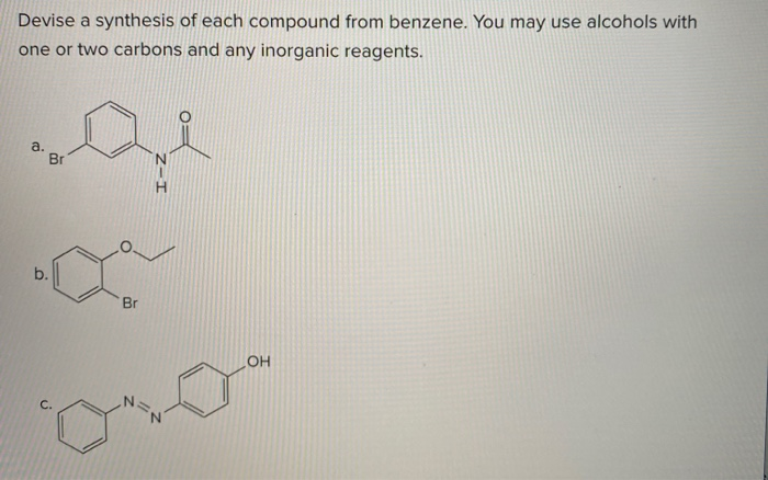 Solved Devise a synthesis of each compound from benzene. You | Chegg.com