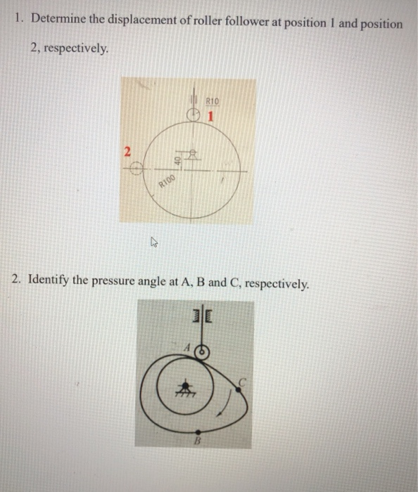 Solved 1. Determine the displacement of roller follower at | Chegg.com
